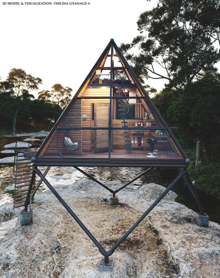 Steel Forest Cabin - Design Concept - SteelExplained.com