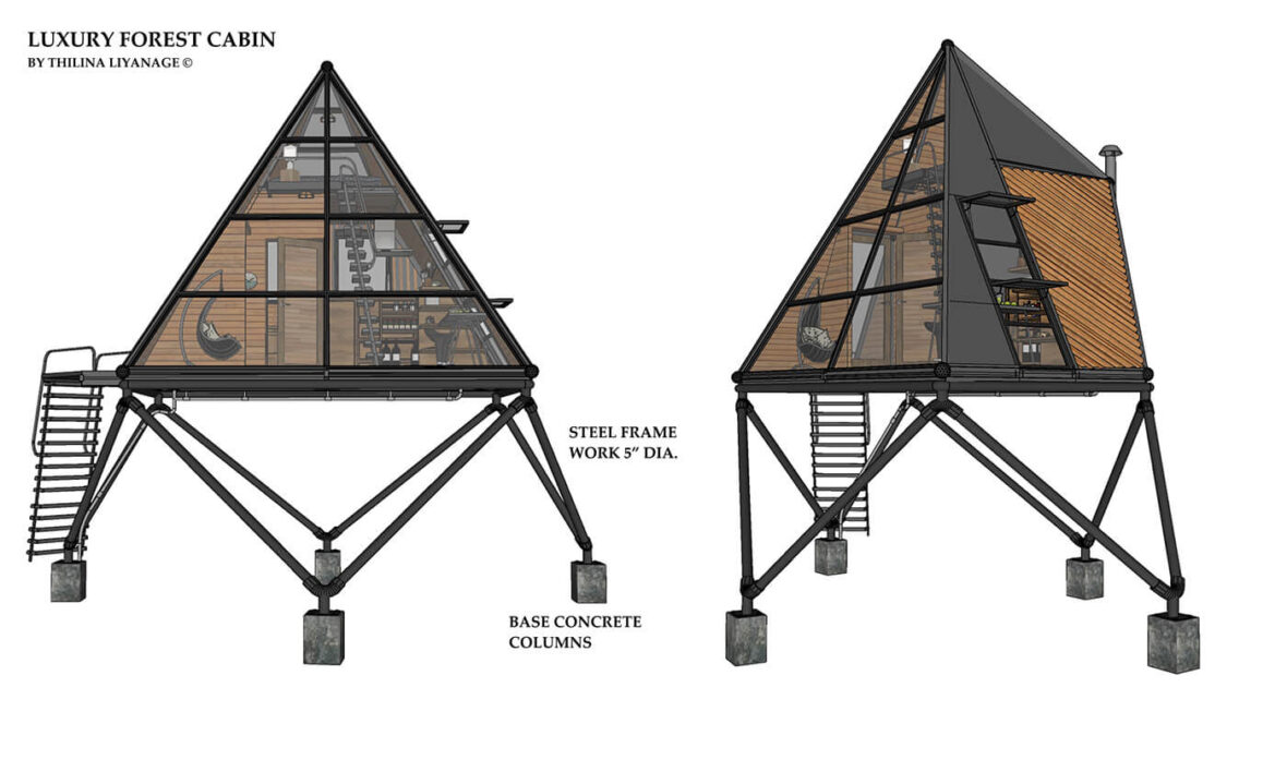 Steel Forest Cabin - Design Concept - SteelExplained.com