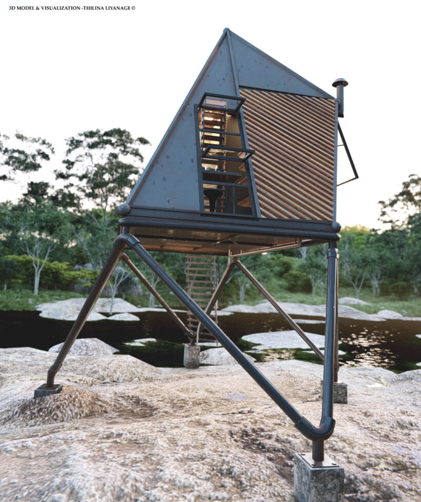 Steel Forest Cabin - Design Concept - SteelExplained.com