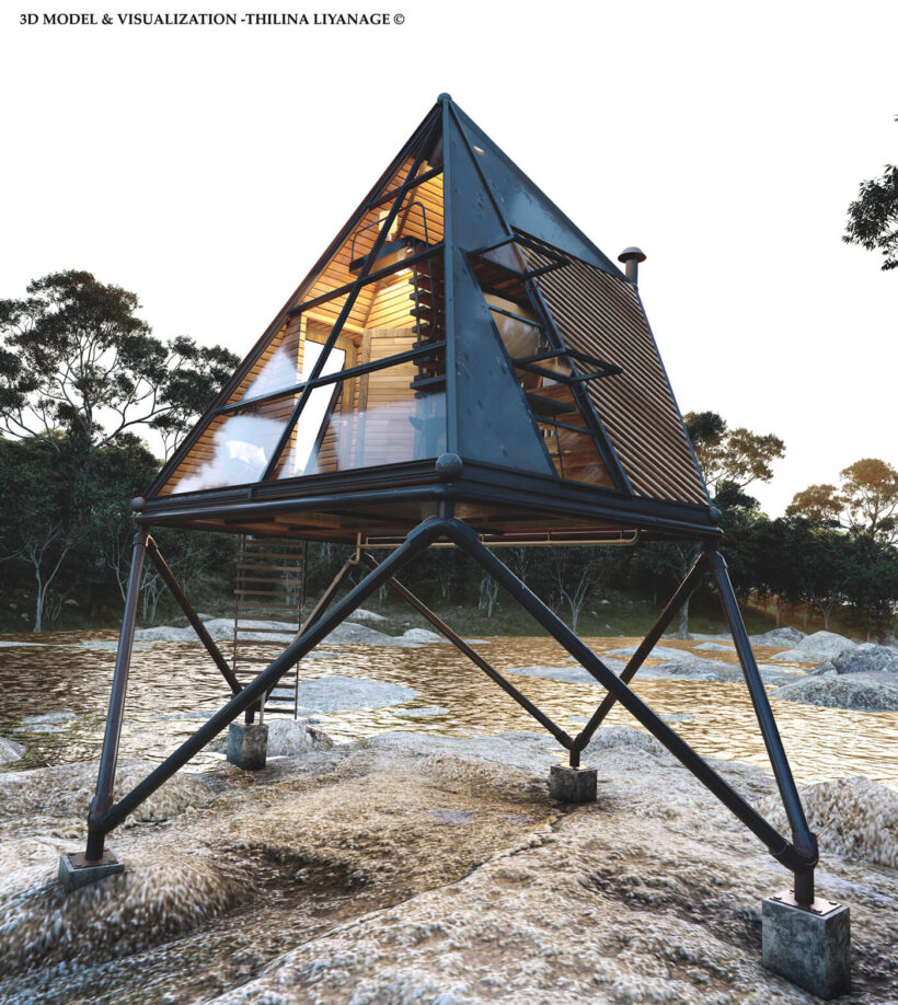 Steel Forest Cabin - Design Concept - SteelExplained.com